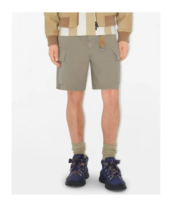 Burberry Logo Embroidered Cargo Shorts