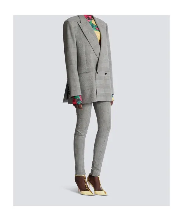 Balmain Houndstooth Double-breasted Blazer