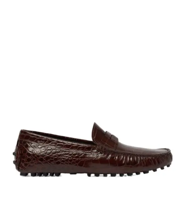 SCAROSSO Michael Almond Toe Loafers - Brown