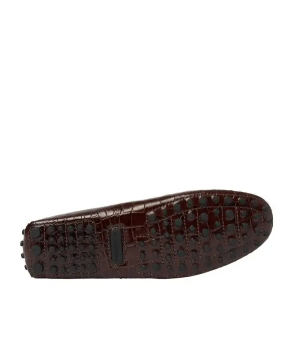 SCAROSSO Michael Almond Toe Loafers - Brown
