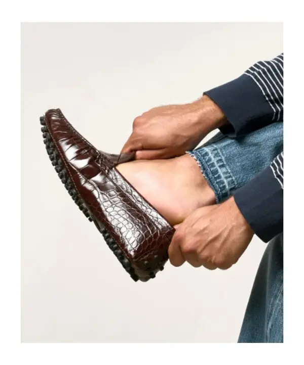 SCAROSSO Michael Almond Toe Loafers - Brown