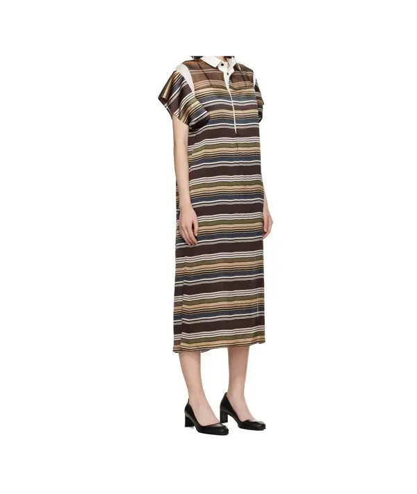 Sacai Striped Midi Dress - Black