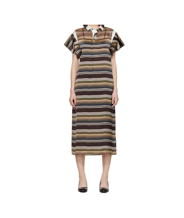 Sacai Striped Midi Dress - Multicolor