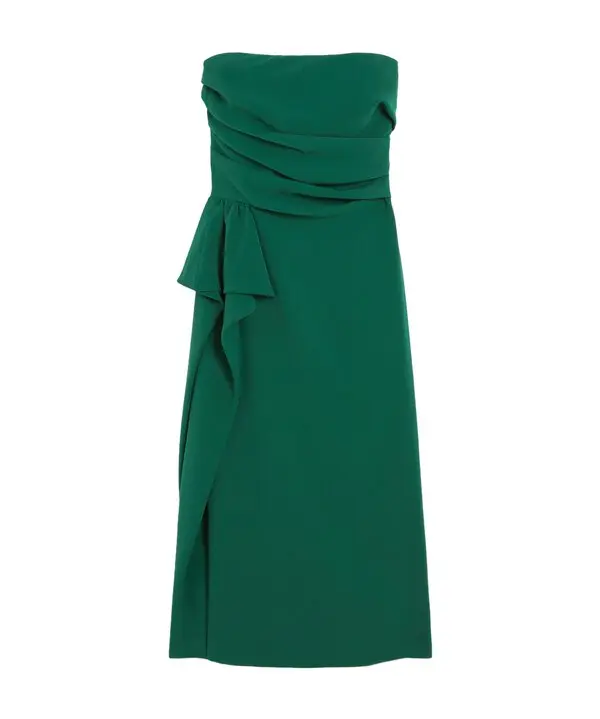 Max Mara Strapless Midi Dress With Asymmetric Ruffle