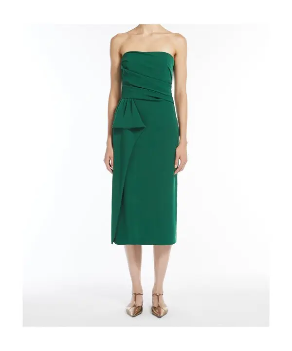 Max Mara Strapless Midi Dress With Asymmetric Ruffle