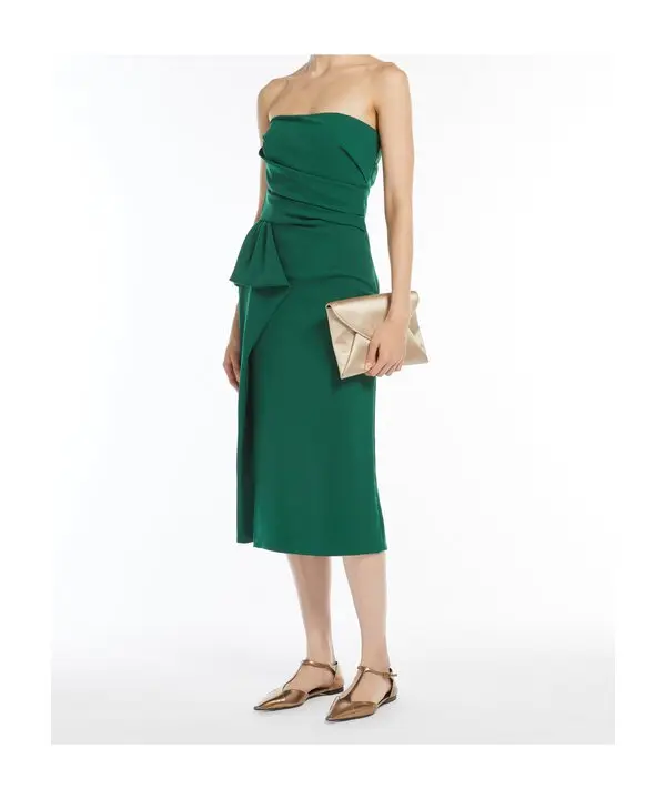 Max Mara Strapless Midi Dress With Asymmetric Ruffle