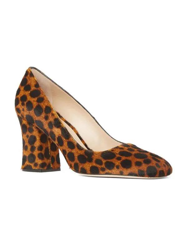 STUART WEITZMAN Curveblock Leopard-print Block Heel Pumps