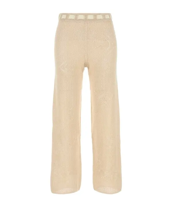 BODE Crochet Wide-leg Pants - Cream