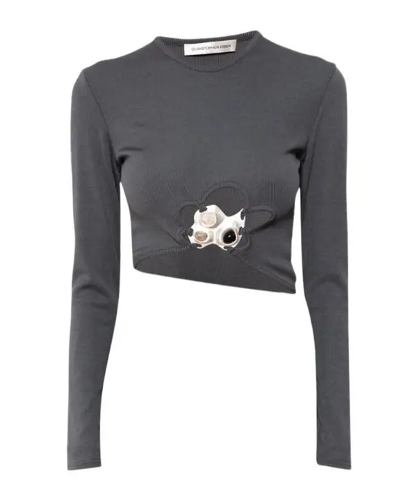 Christopher Esber Long Sleeve Crewneck Cut-out Top