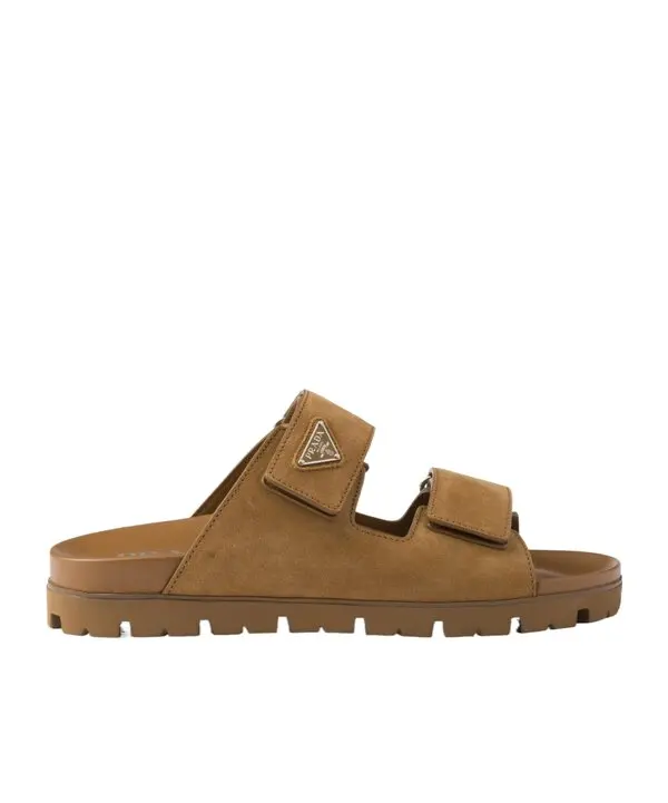 Prada Suede Band Sandals - Cinnamon
