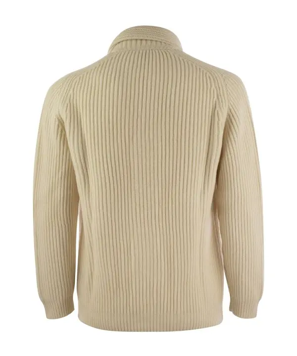 Fedeli Ribbed Shawl Collar Cardigan