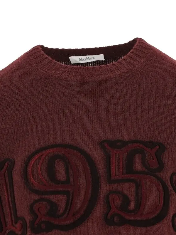 Max Mara Crewneck Knitted Jumper With "1951" Applique