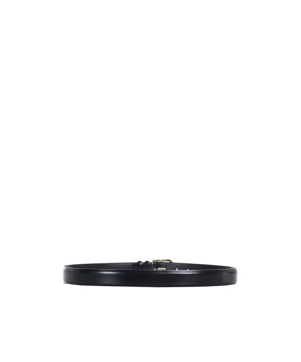 ORTIGNI Leather Belt With Buckle - Black