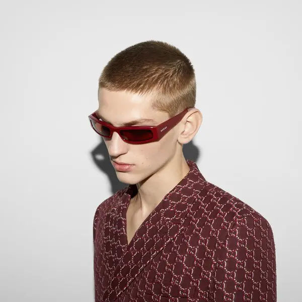 Gucci Rectangular Frame Sunglasses - Brown