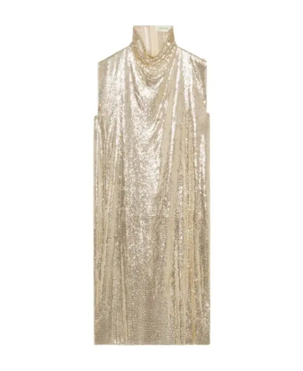 Sportmax Chain-link Sleeveless Brass Dress