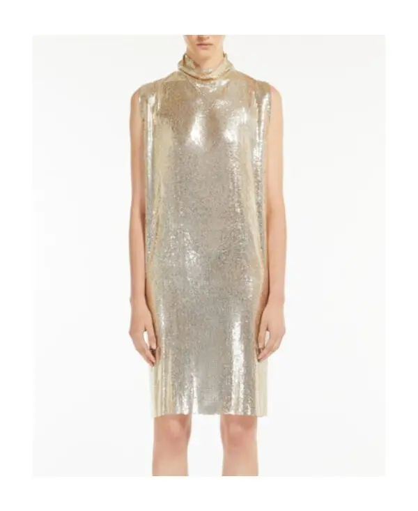 Sportmax Chain-link Sleeveless Brass Dress