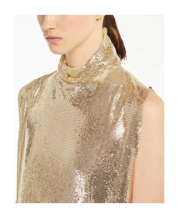 Sportmax Chain-link Sleeveless Brass Dress