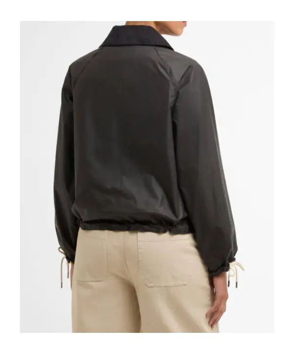 Barbour Corduroy Collar Zip-up Jacket - Black