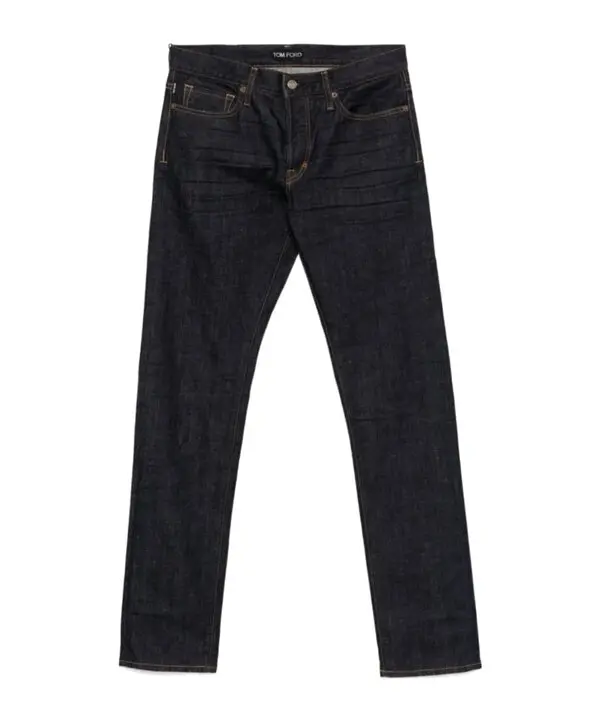 TOM FORD Skinny Jeans With Logo Patch - Blue