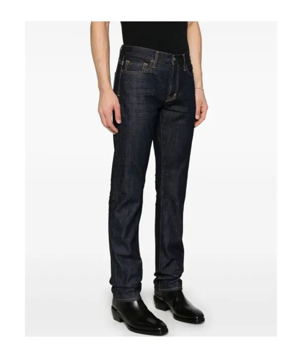 TOM FORD Skinny Jeans With Logo Patch - Blue
