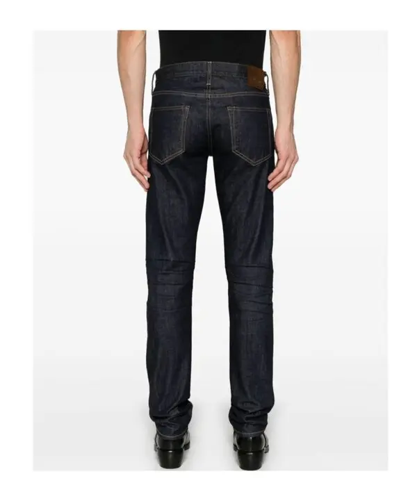 TOM FORD Skinny Jeans With Logo Patch - Blue
