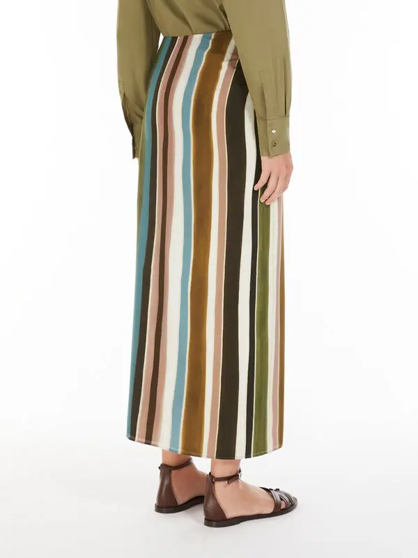 Max Mara Printed Crepe De Chine Pareo Skirt