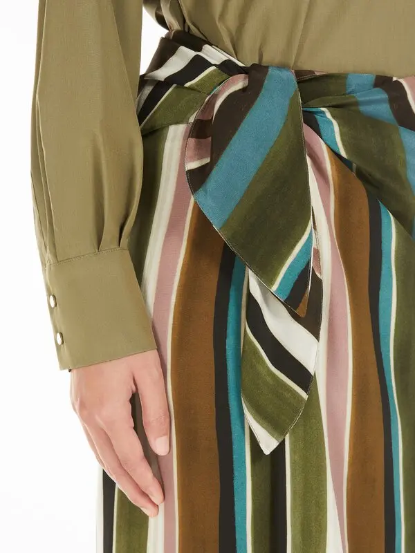 Max Mara Printed Crepe De Chine Pareo Skirt