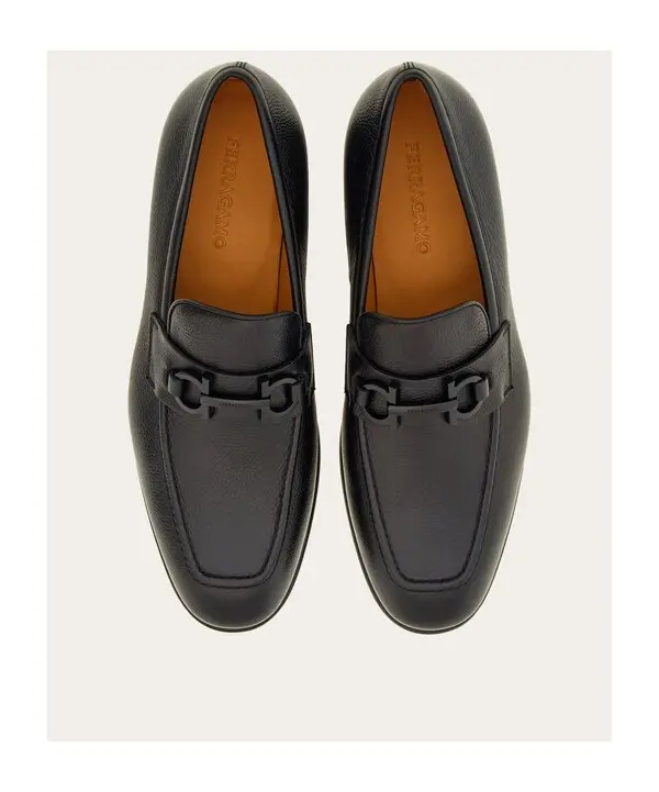 FERRAGAMO Gancini Buckle Slip-on Loafers - Black