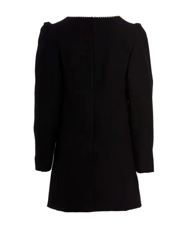 Dries Van Noten Embellished Long-sleeved Wool Dress