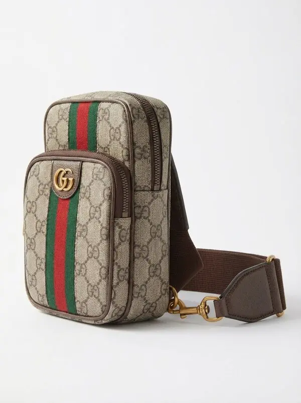 Gucci Ophidia Gg Web Striped Belt Bag - Multicolor