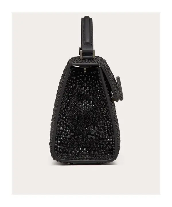 Valentino Garavani Mini Vsling Handbag With Sparkling Embroidery - Black
