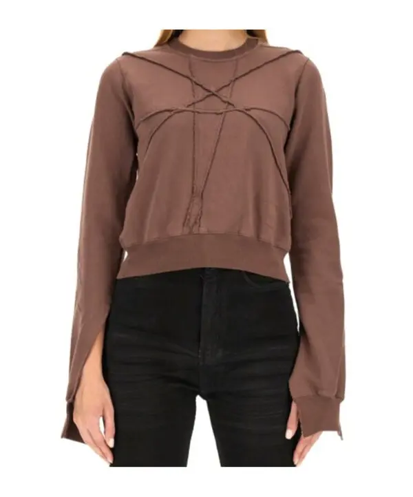 Rick Owens Organic Cotton Cropped Sweatshirt