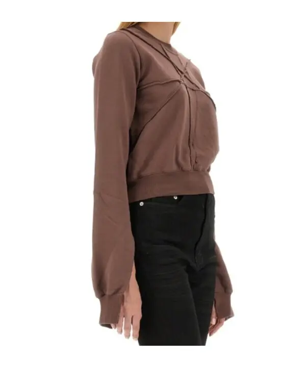 Rick Owens Organic Cotton Cropped Sweatshirt