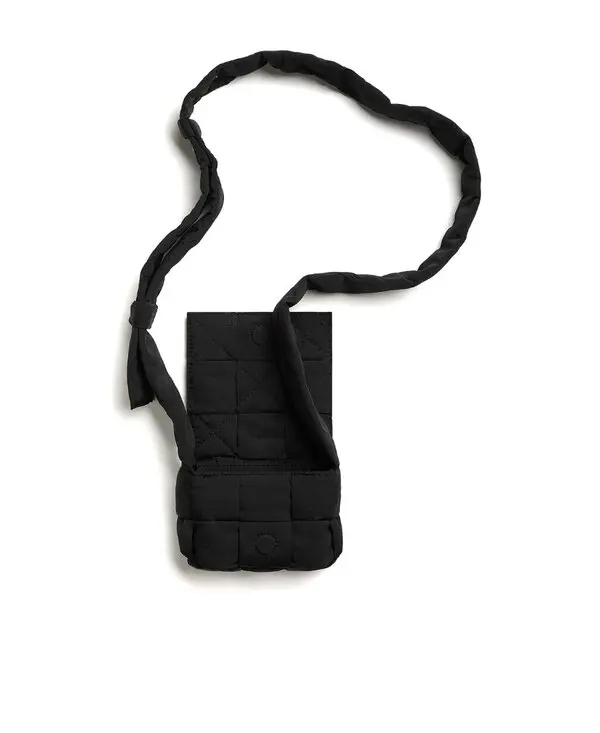 Bottega Veneta Cassette Mini Padded Intreccio Crossbody Bag - Black