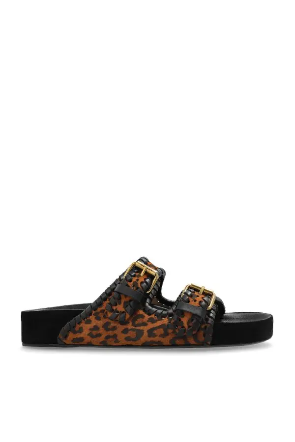 Isabel Marant Étoile Lennyo Leopard-print Sandals - Black