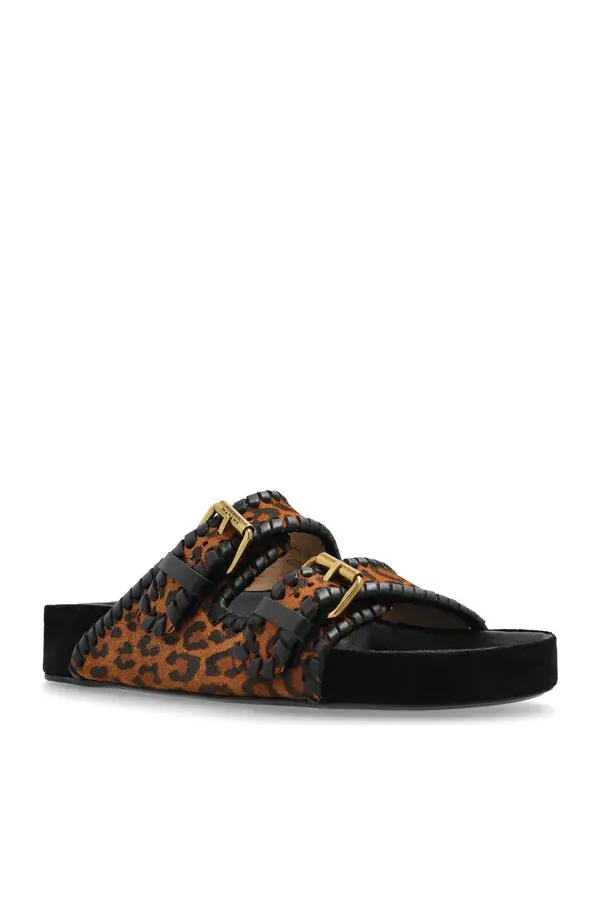 Isabel Marant Étoile Lennyo Leopard-print Sandals - Black