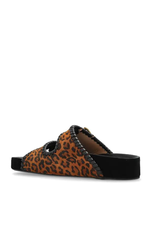 Isabel Marant Étoile Lennyo Leopard-print Sandals - Black
