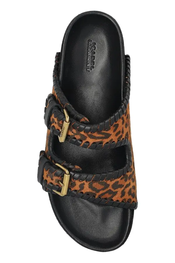 Isabel Marant Étoile Lennyo Leopard-print Sandals - Black