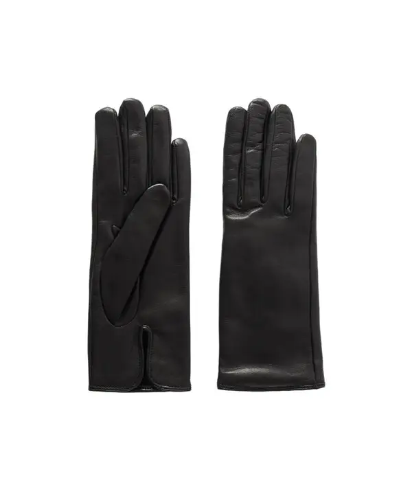 Nour Hammour Leather Gloves - Black