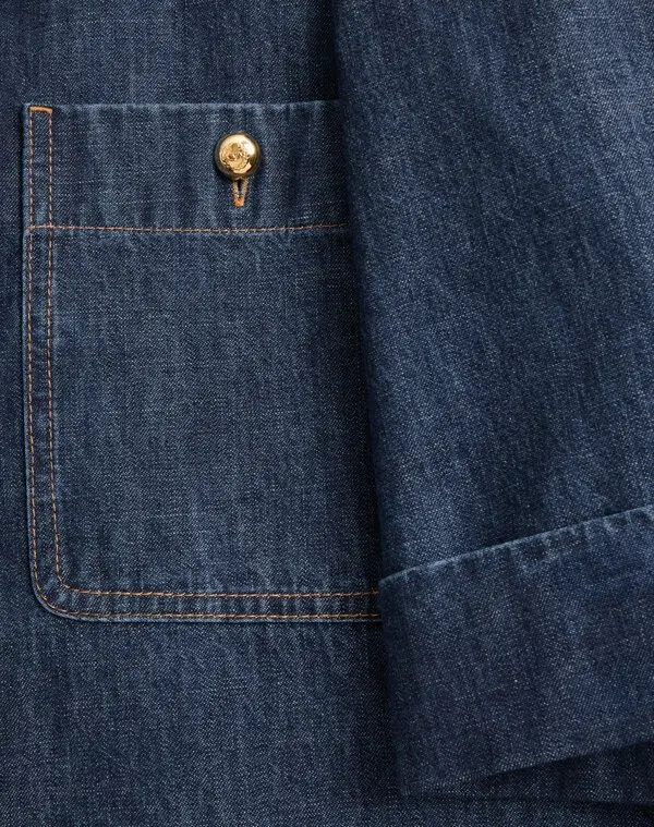 Valentino Garavani Collared Short-sleeve Denim Shirt Dress