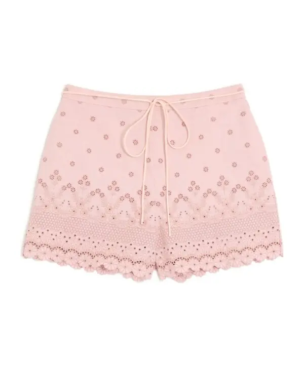 Valentino Garavani Broderie Shorts - Light Pink