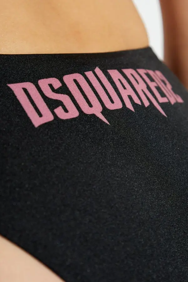 Dsquared2 Logo High Waisted Bikini Bottoms
