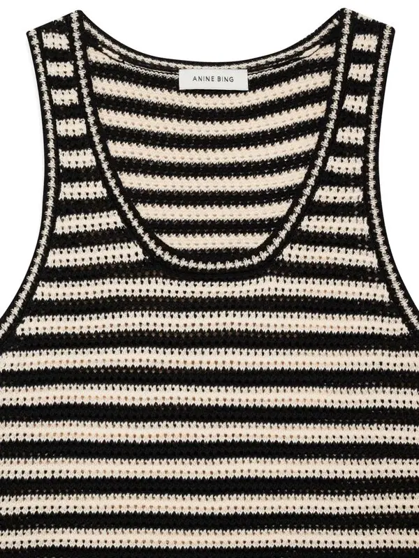 ANINE BING Sleeveless Striped Knit Dress