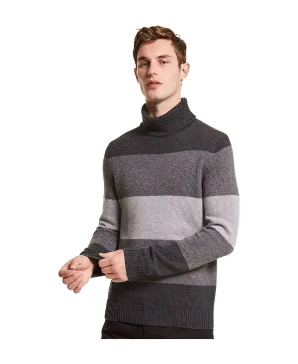 Michael Kors Striped Turtleneck Sweater - Black