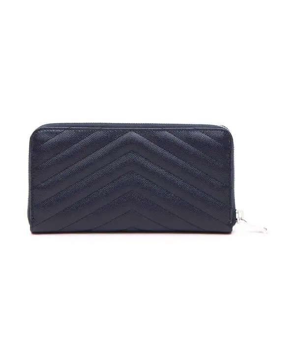 Saint Laurent Zipper Wallet - Dark Blue