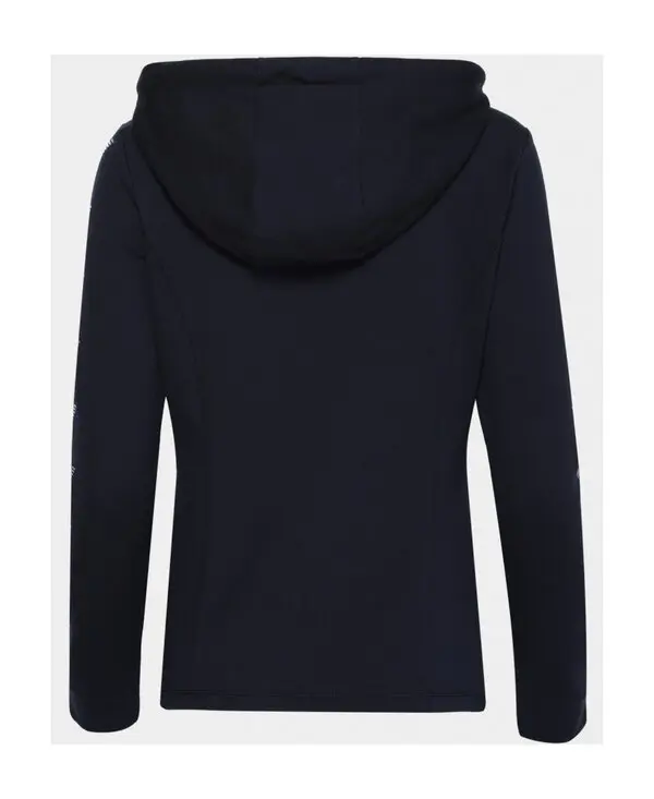 EA7 Logo Zip-up Hooded Casual Coat - Black