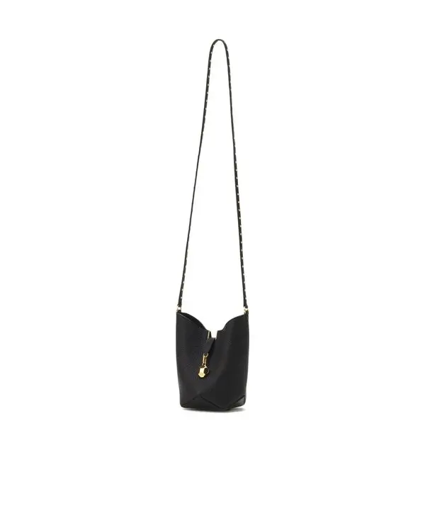 LANVIN Studded Drawstring Crossbody Bag - Black