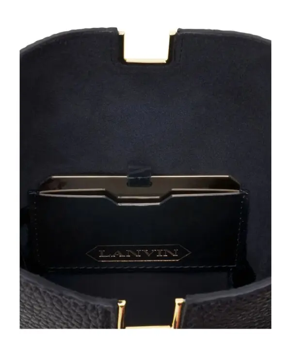 LANVIN Studded Drawstring Crossbody Bag - Black