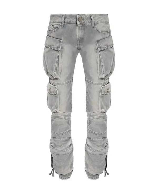 Attico The Essie Tapered Cargo Long Pants - Gray