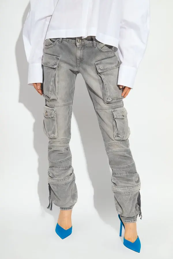 Attico The Essie Tapered Cargo Long Pants - Gray